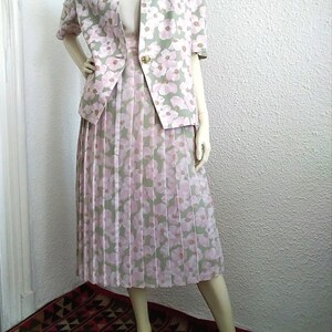 80s Pastel Floral Suit Pink Flowers Print Feminine Suit Cottagecore ...