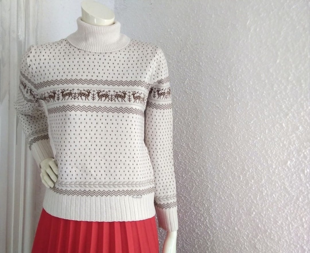 90s GEIGER Austrian Sweater 38 Size Deer Sweater Pure Wool Pullover ...
