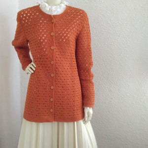 60s Mod Cardigan Long Crochet Jacket Extravagant Handknitted Cardigan ...
