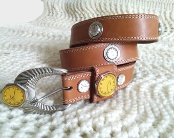 Clock Buckle Belt - Etsy