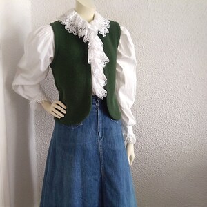 70s Retro Vest Cropped Dusted Green Vest Knitted Spring Vest Minimalist ...