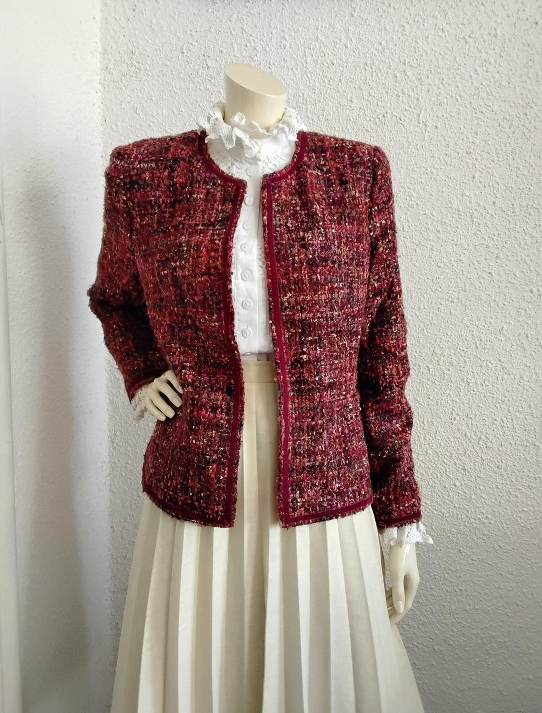 90s BASLER Confetti Tweed Jacket Multicolor Elegant Blazer 40 EU Size ...