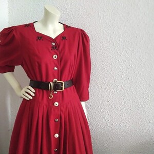 80s Austrian Folk Dress Puffy Sleeve Traditional Trachten Dress ...