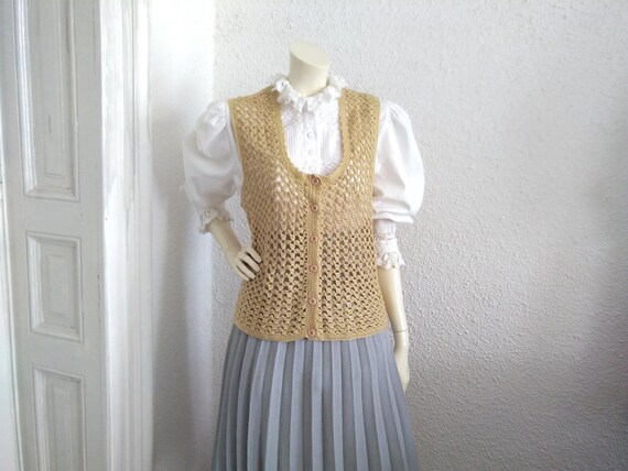 60s 70s mod vest crochet vest lace pattern vest bohem… - Gem