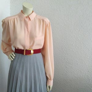 80 Minimalist Blouse Simple Pastel Orange Blouse Spring Blouse Elegant ...