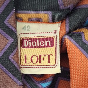 60s-70s Mod Blouse Turtleneck Psychedelic Blouse Geometric Print Blouse ...