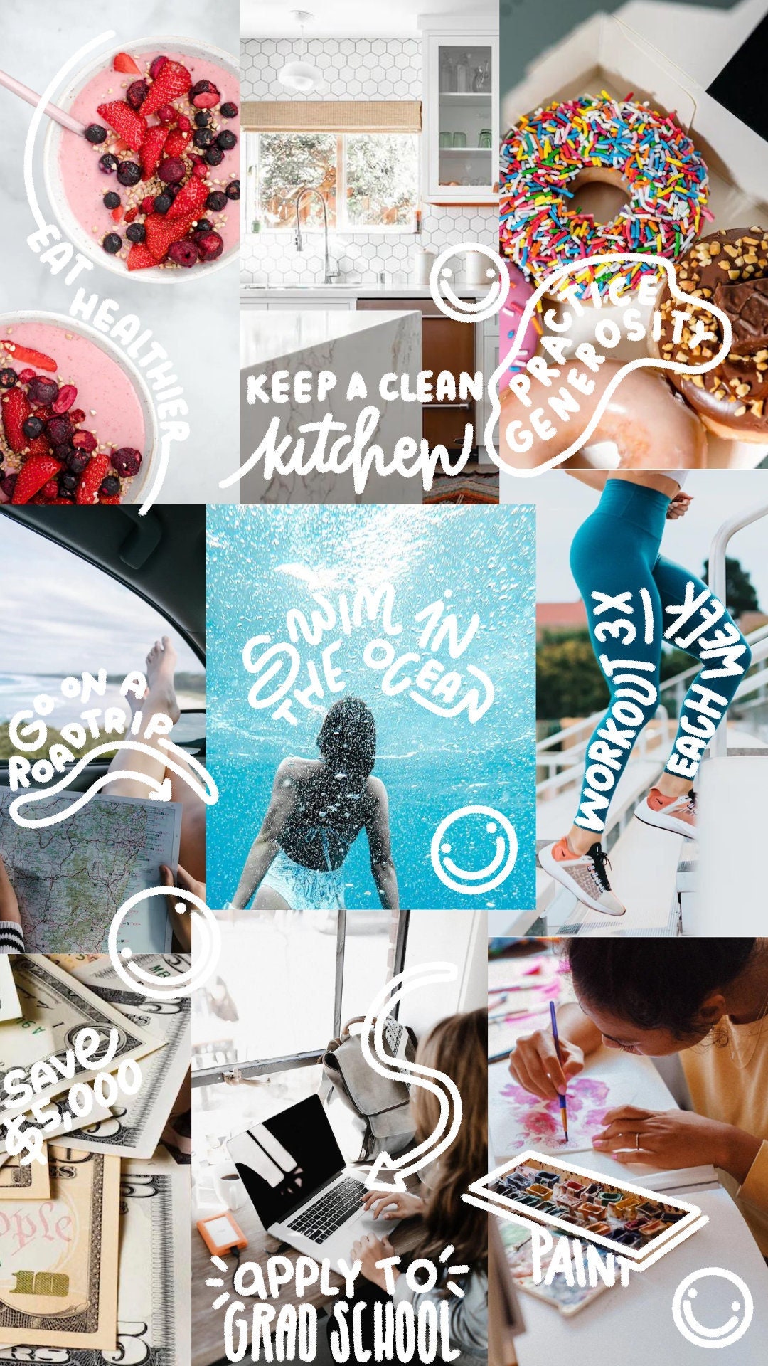 2024 Custom Vision Board Phone Wallpaper I Custom Vision Board I Lock ...