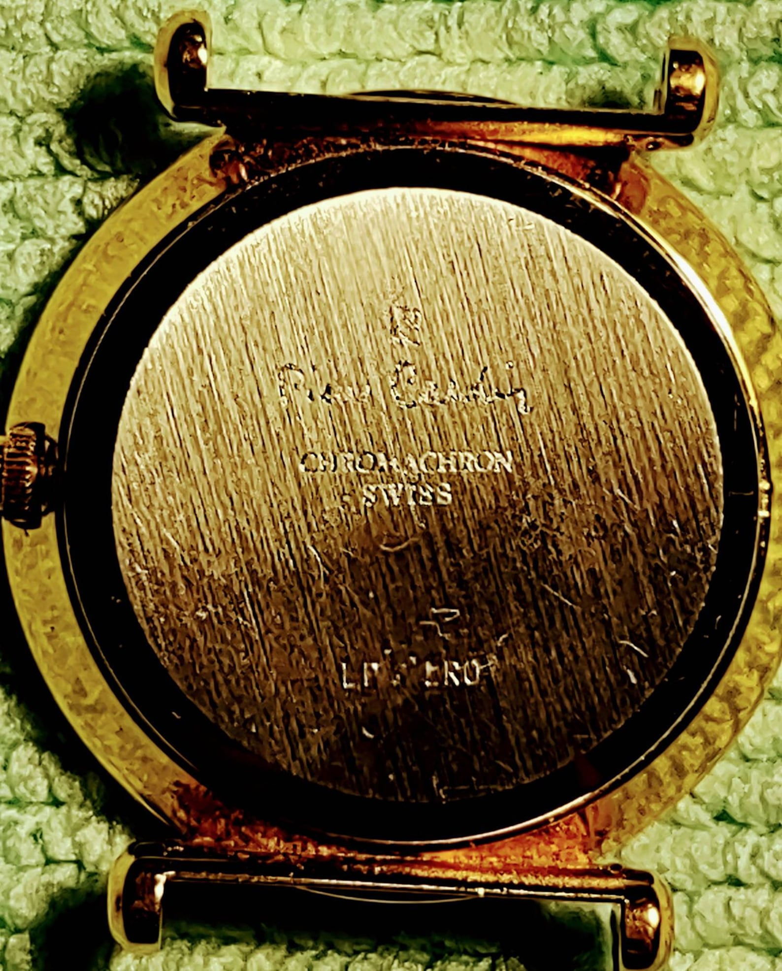 PIERRE CARDIN SWISS Chromachron Women's Watch Gold Plated With Black ...