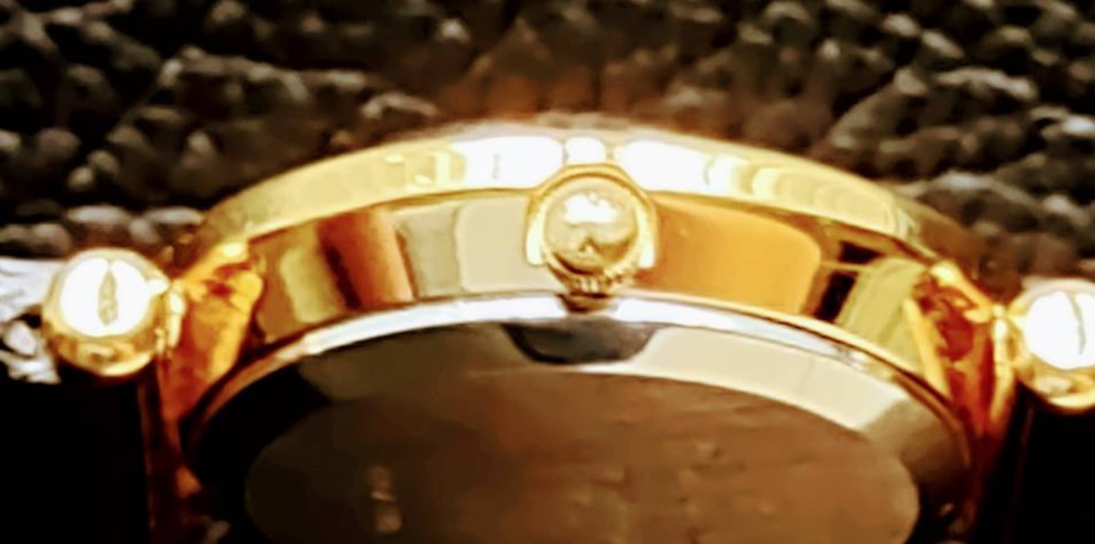 PIERRE CARDIN SWISS Chromachron Women's Watch Gold Plated With Black ...