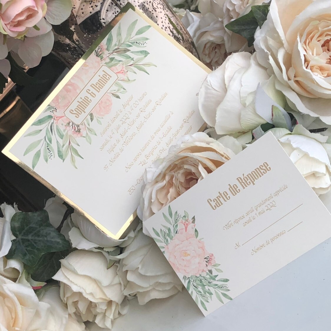 PRINTABLE Rose Floral Wedding Invitation Wedding Invitation | Etsy