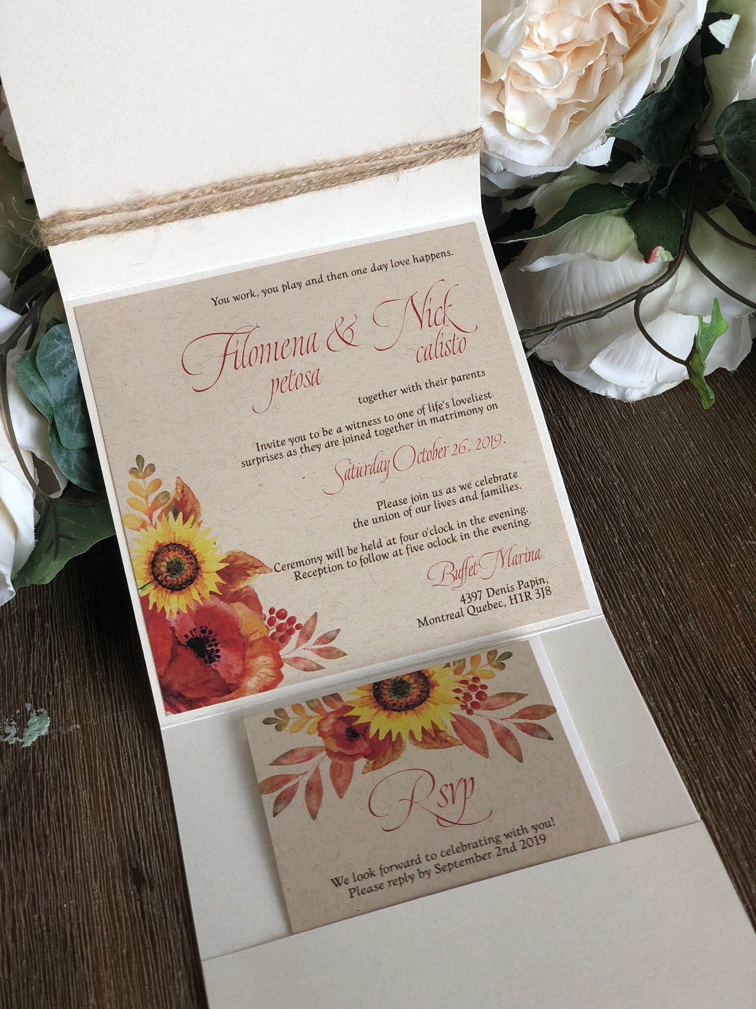 Rustic Wedding Invitation, Rustic Wedding, Pocket Fold Invitation ...