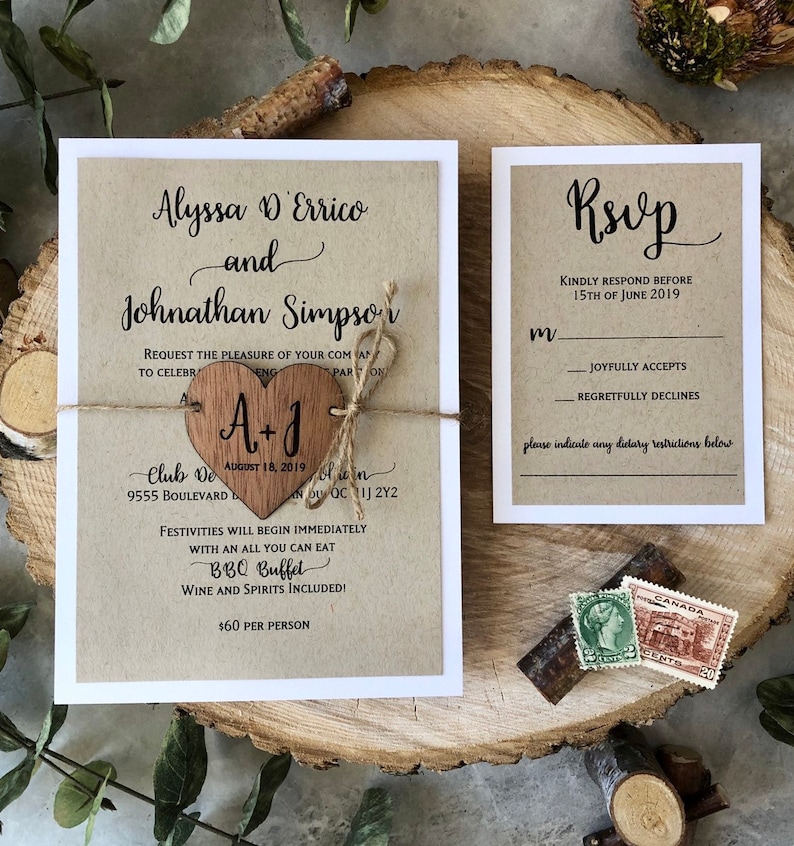Rustic Wedding Invitation Country Wedding Invitation Barn - Etsy