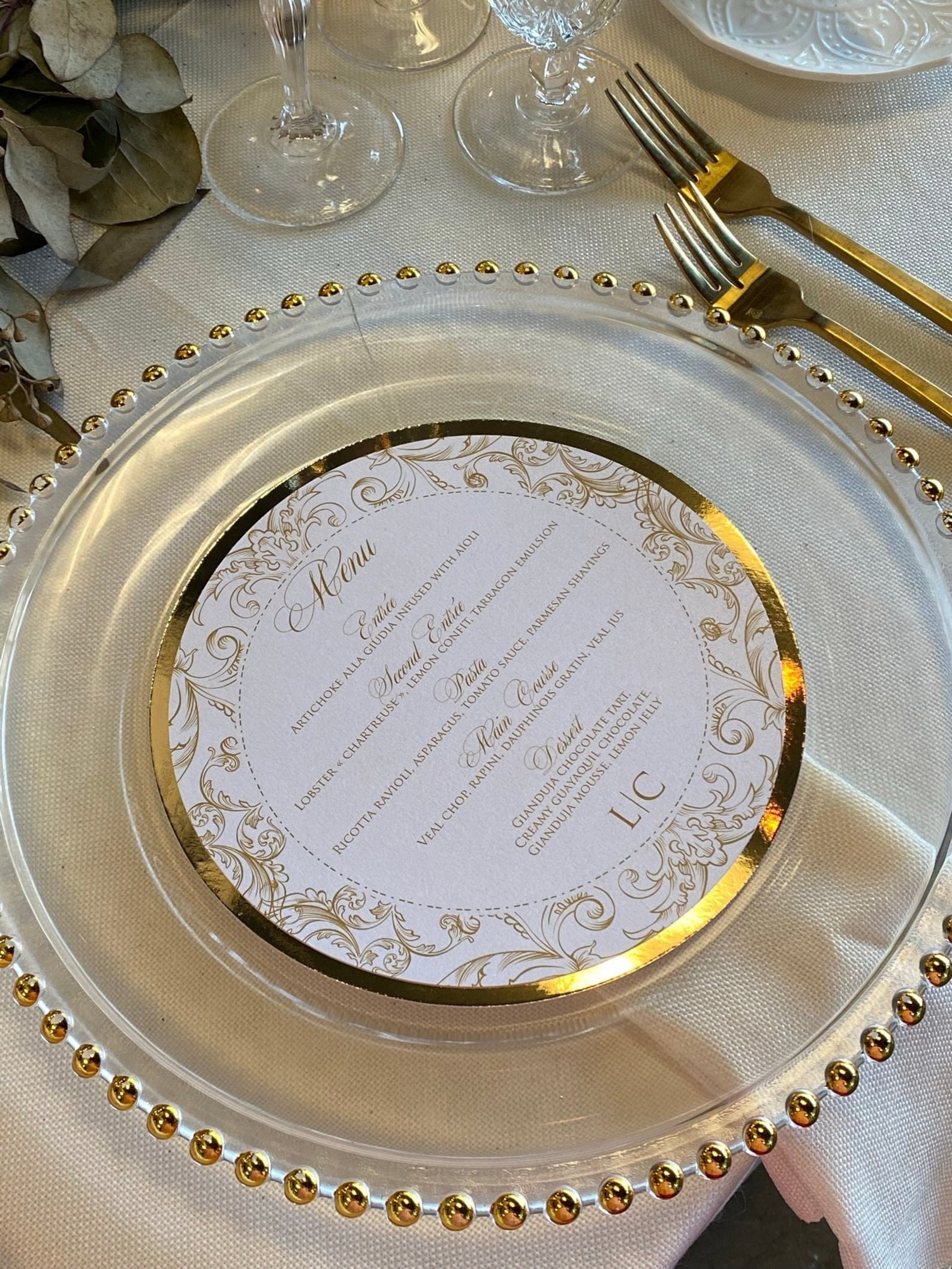 Menu Card Round Wedding Menu Cards Wedding Menu Circle Menu - Etsy