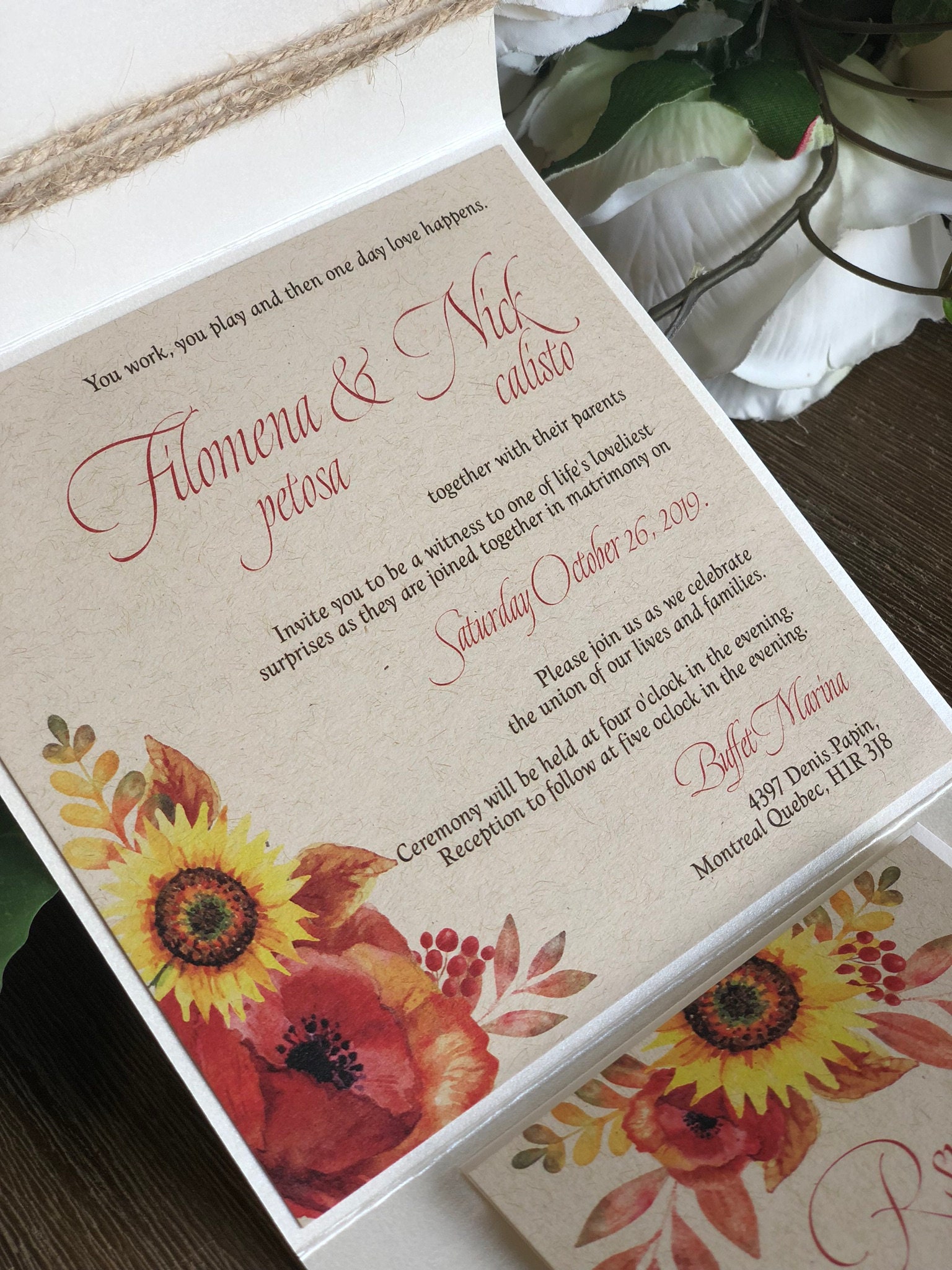 Rustic Wedding Invitation, Rustic Wedding, Pocket Fold Invitation ...