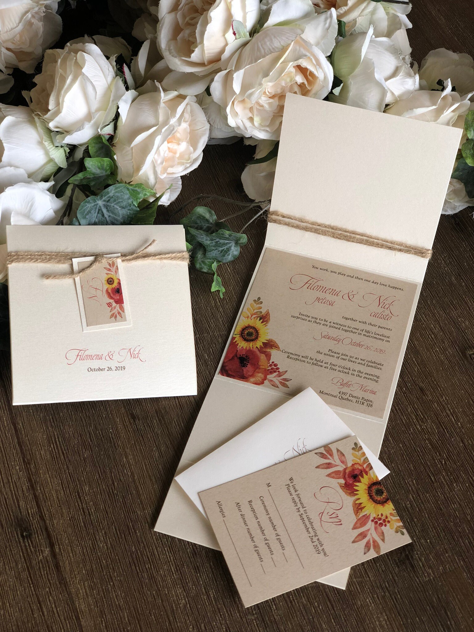 Rustic Wedding Invitation, Rustic Wedding, Pocket Fold Invitation ...