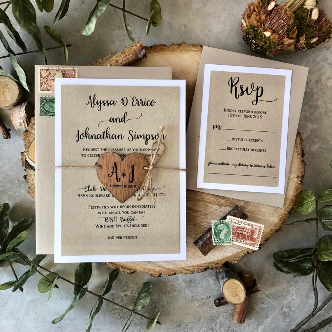 Rustic Wedding Invitation, Country Wedding Invitation, Barn Wedding ...