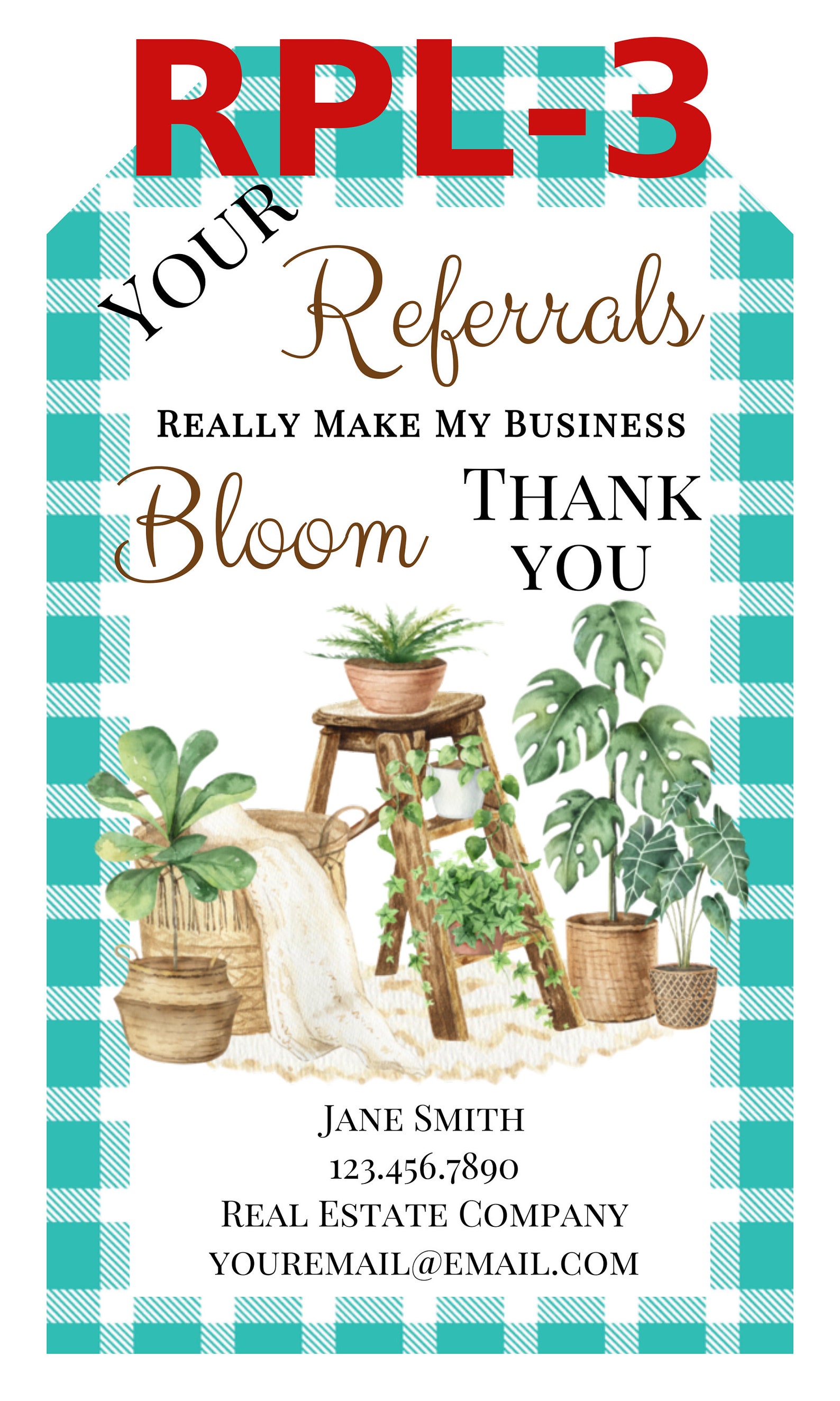 Realtor Pop by Plant Gift Tag Business Referrals Tags Real Estate ...