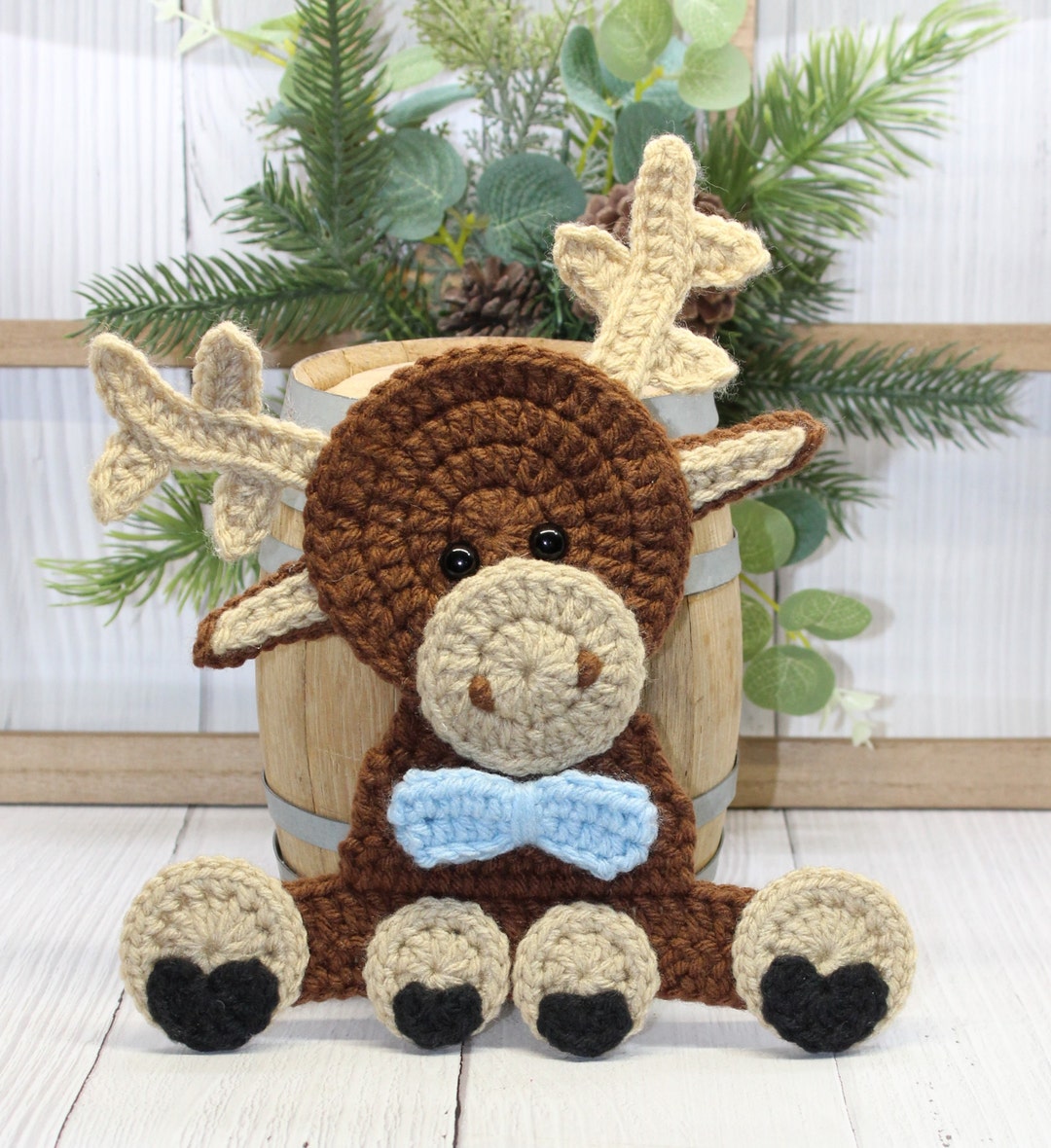 Crochet Moose Applique Premade Crochet Moose Applique Ready to Use ...