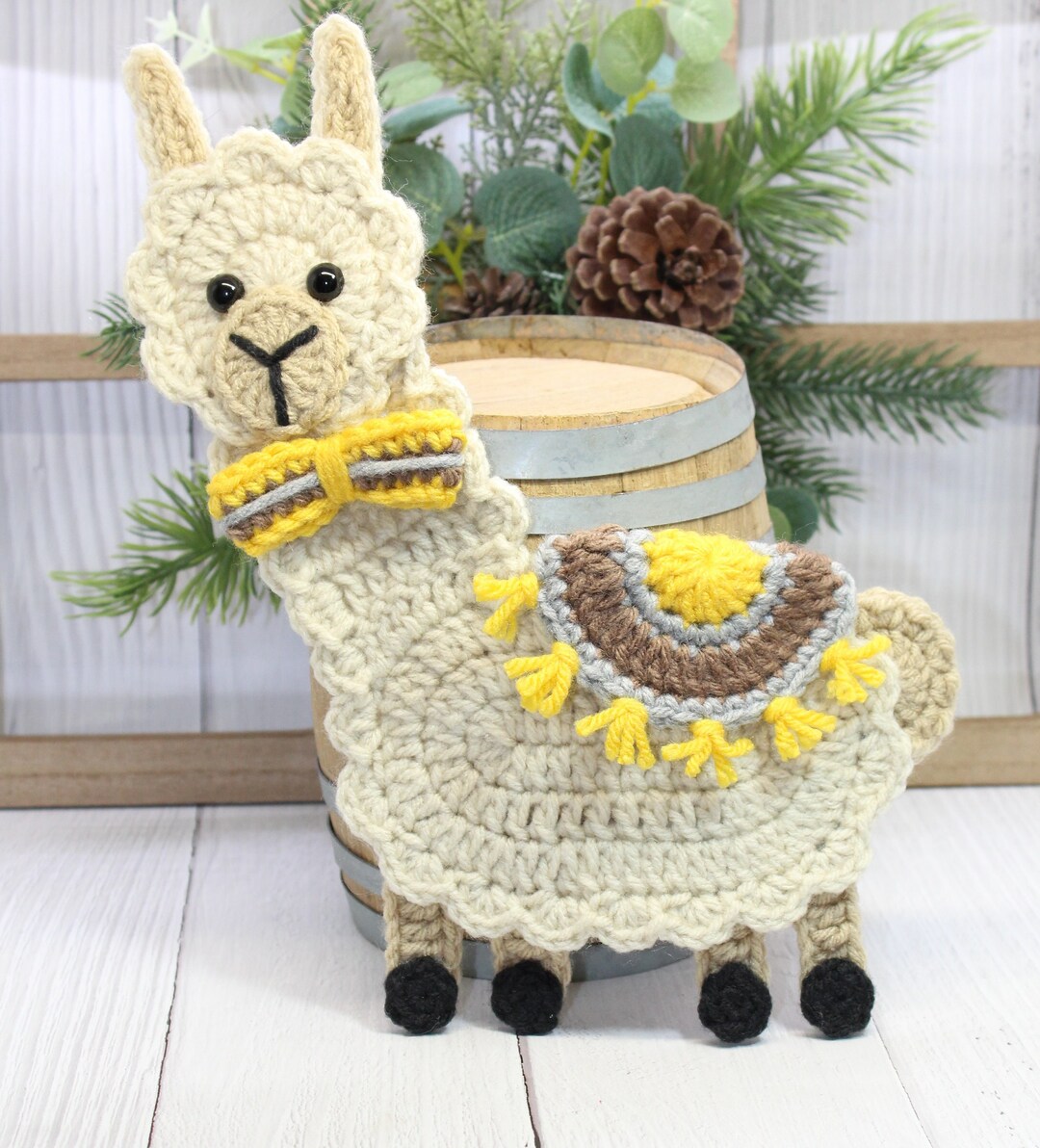 Crochet Llama Boy Applique Premade Crochet Llama Applique Ready to Use Crochet Llama Applique ...