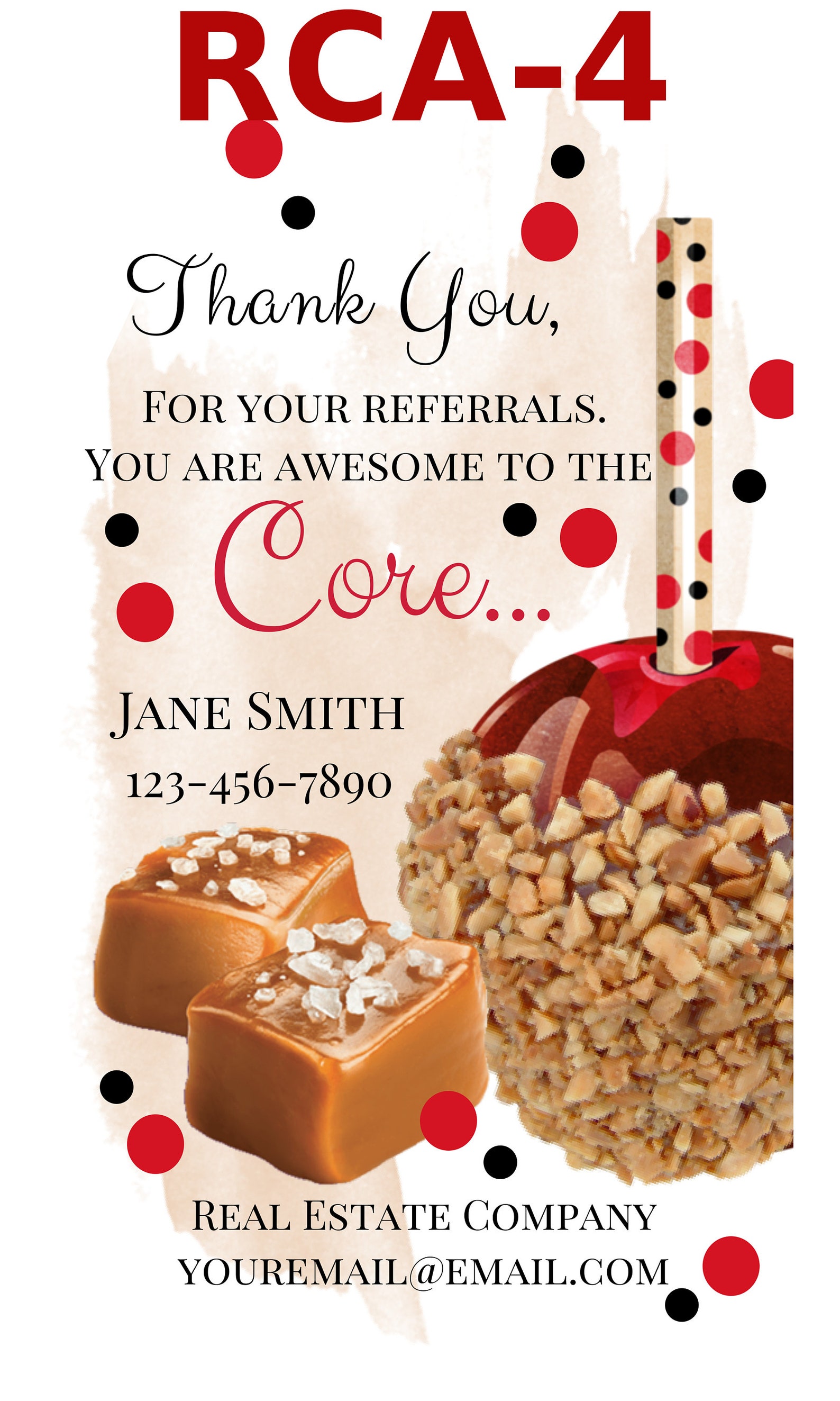 Pop by Caramel Apple Referral Tag Candy Apple Referral Gift Tag ...