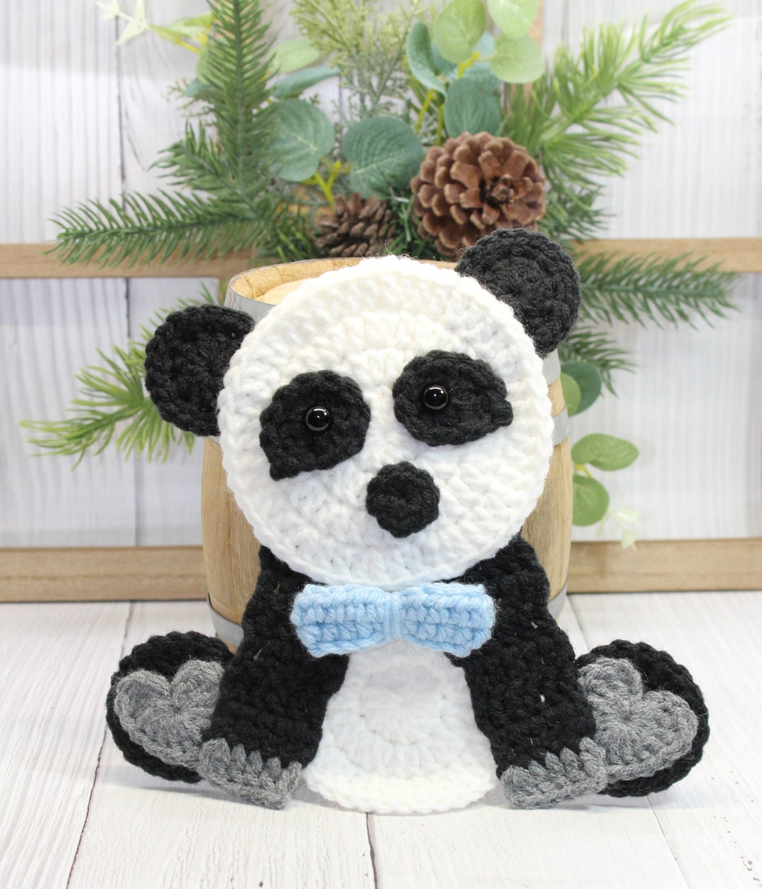 Crochet Panda Applique Premade Crochet Panda Applique Ready to Use ...