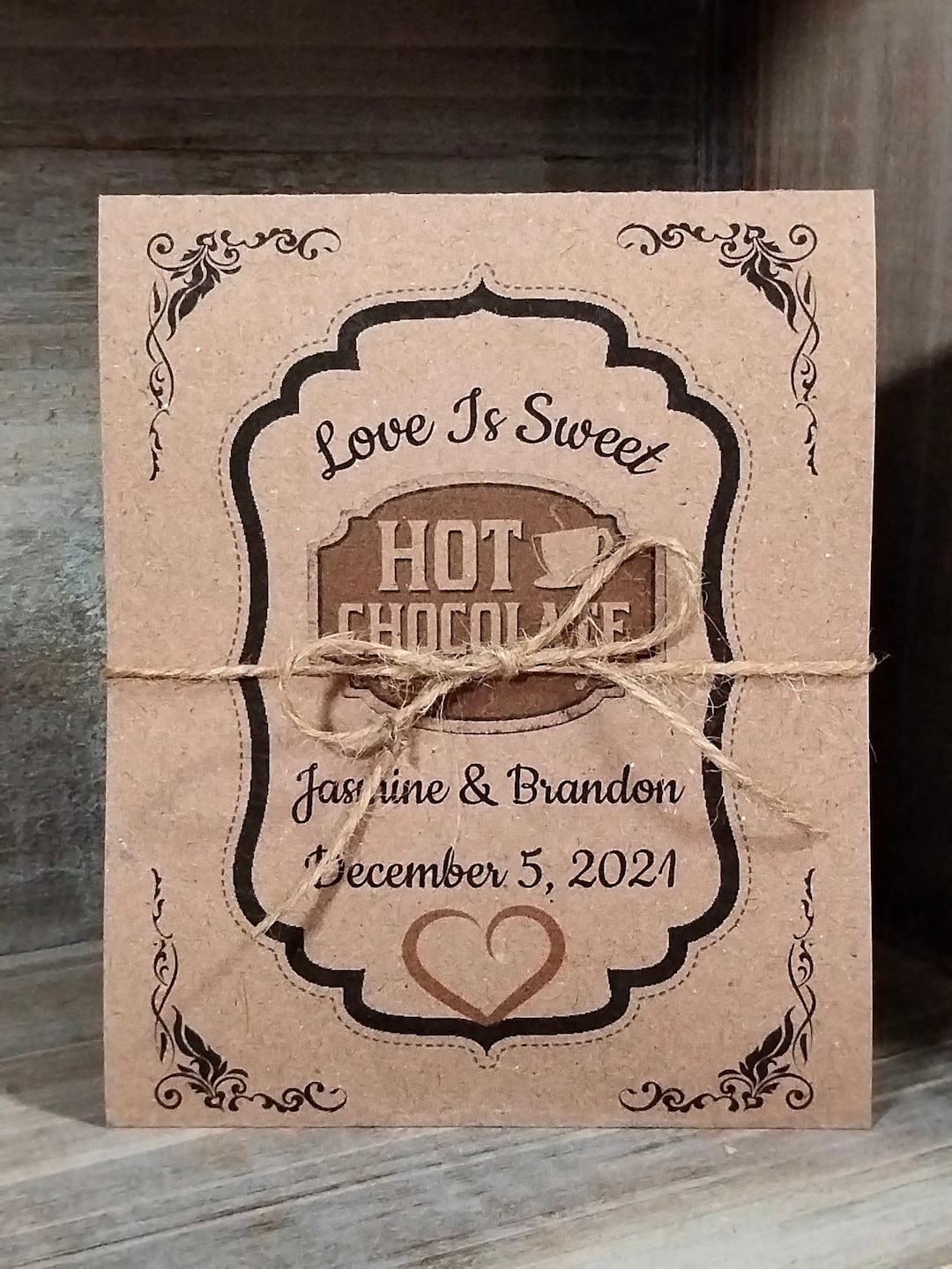 Wedding Hot Chocolate Cocoa Rustic Hot Chocolate Cocoa Favors Hot ...