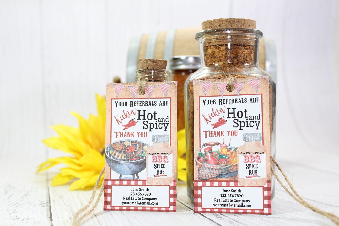 Pop by Tag Grilling BBQ Spice Realtor Gift Tag Business Referral ...