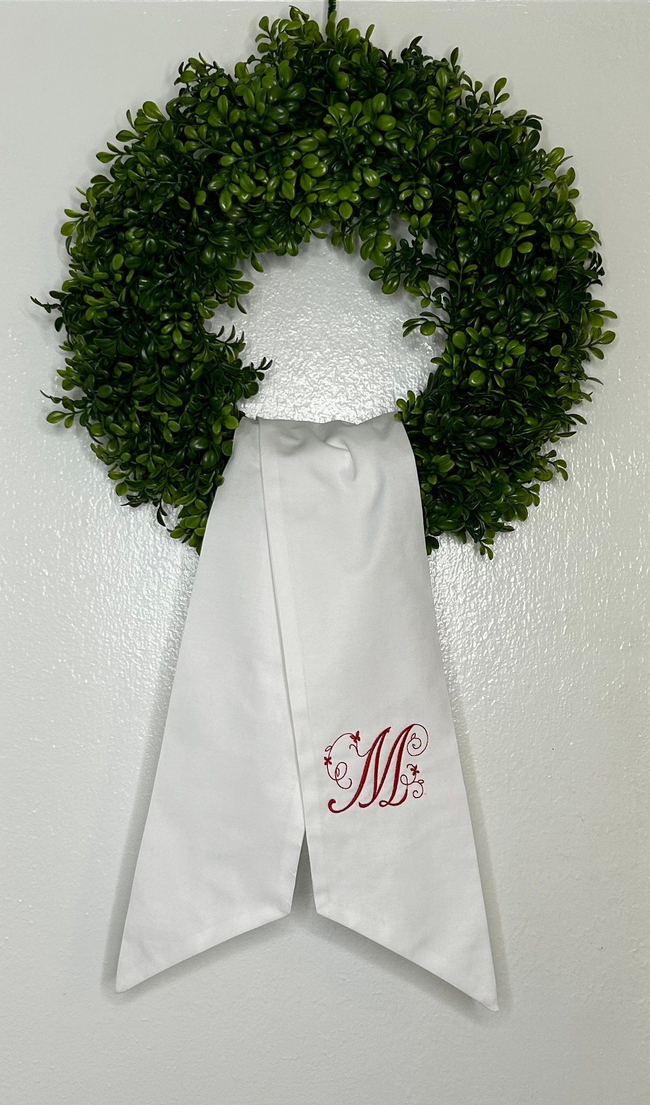 Monogram Personalized Wreath Sash Embroidery Sash for Monogram Blank Sash Plain Wreath Scarf ...