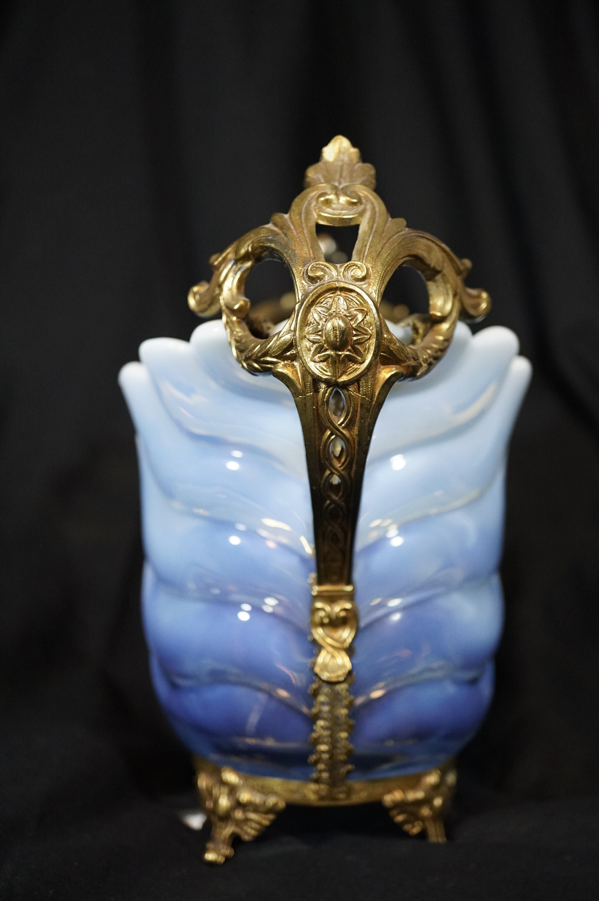 Exquisite Duncan Miller Sylvan Opalescent Glass Vase With Ormolu ...