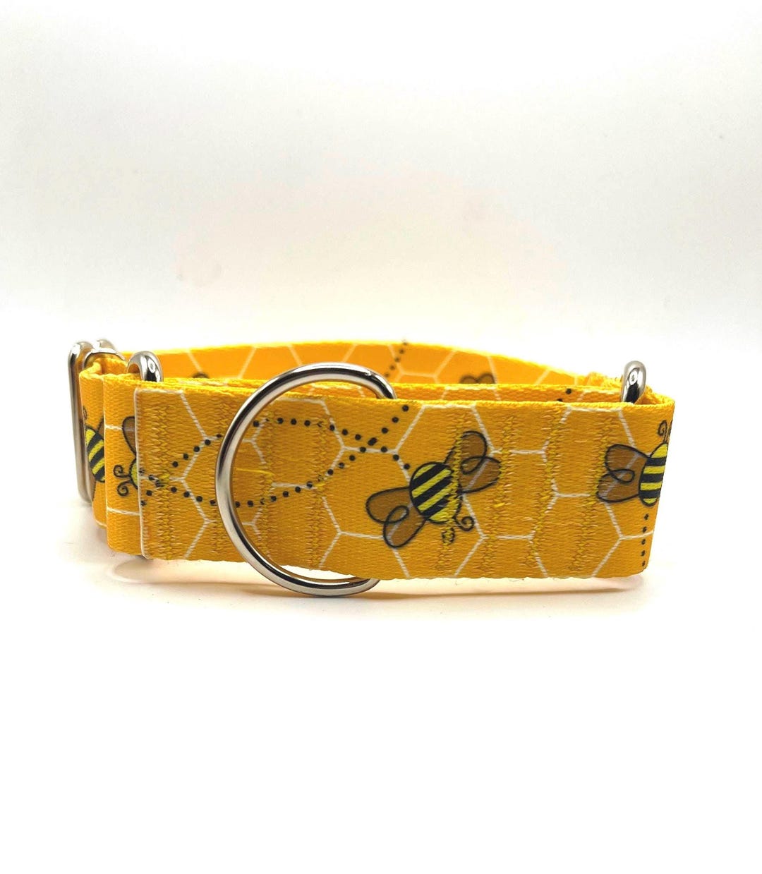 Yellow Bumblebee Martingale Dog Collar, Sighthound Safe, 1.5-inch Wide ...