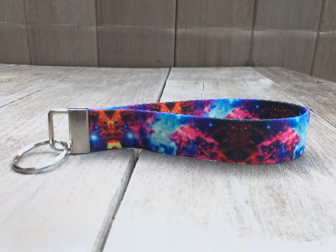Galaxy Print Wristlet Keychain, Space Key Fob - Etsy