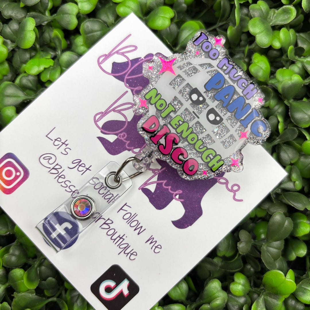 Too Much Panic Badge Reel | Funny Badge Holder - Etsy