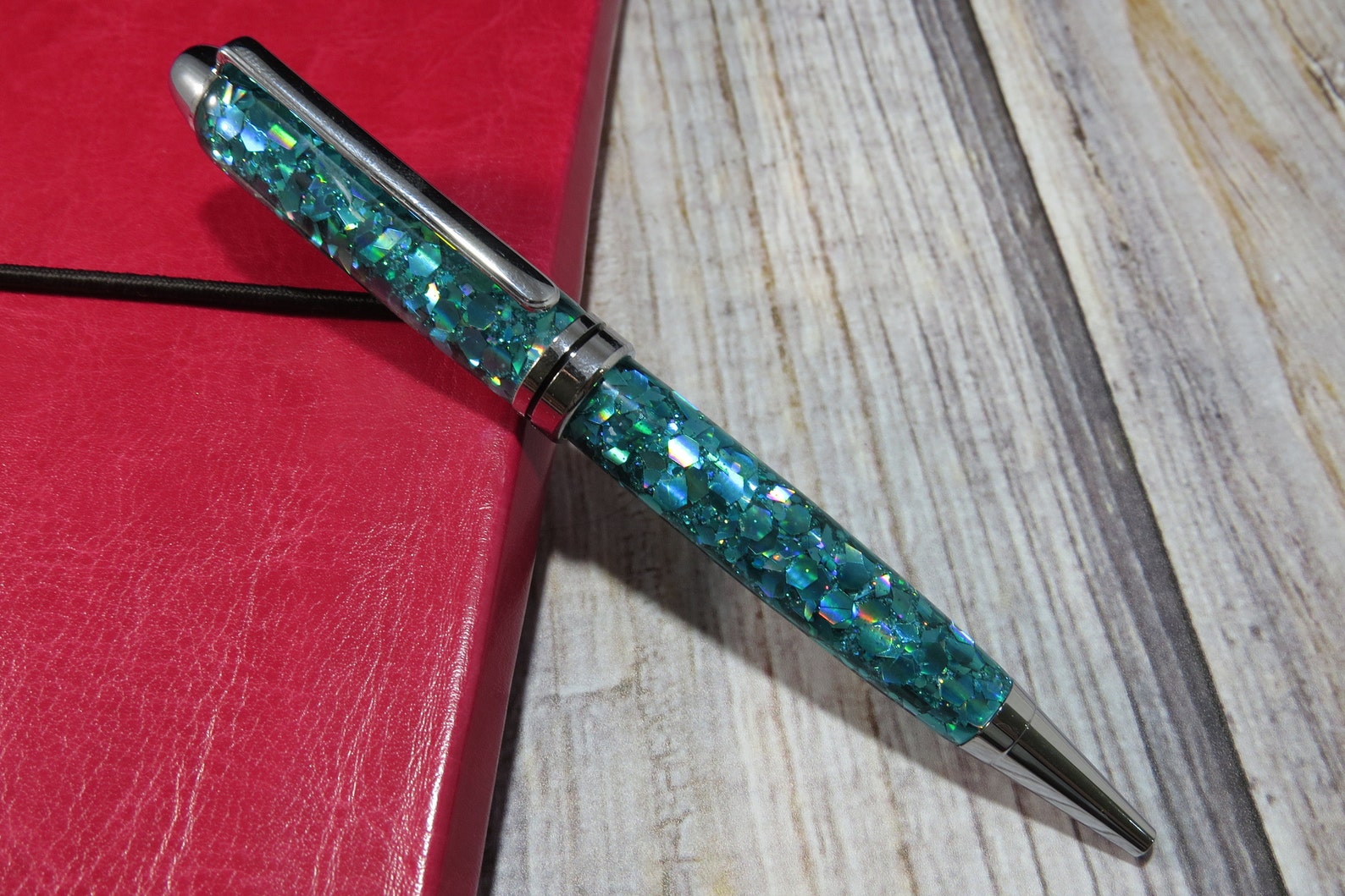 Turquoise Glitter Mix Ballpoint Pen Personalized Glitter Pen - Etsy UK