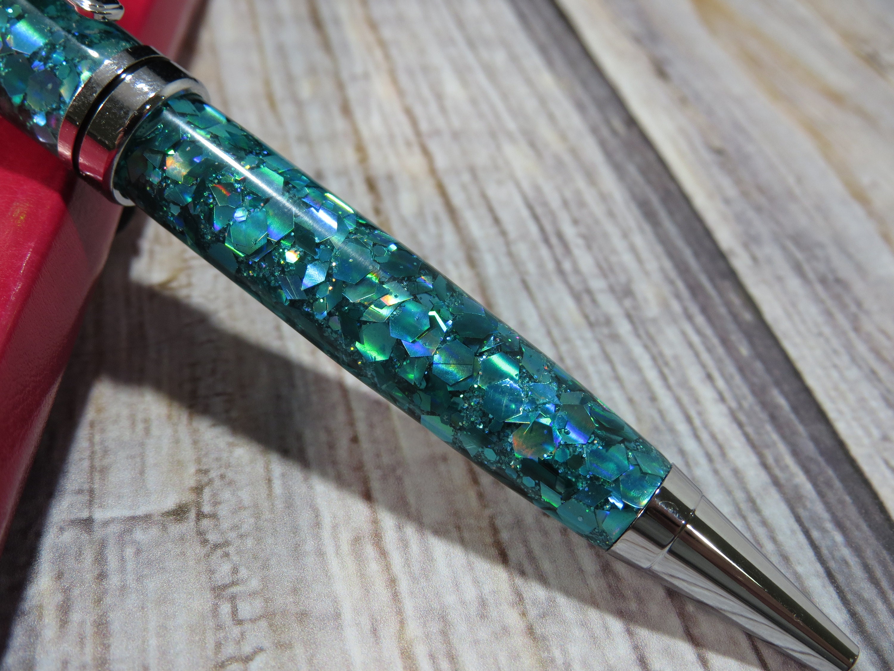 Turquoise Glitter Mix Ballpoint Pen Personalized Glitter Pen - Etsy UK