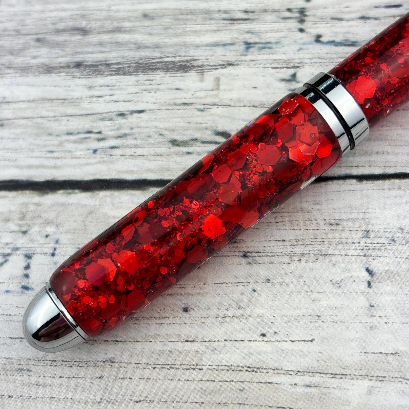 Red Glitter Ballpoint Pen | Personalized Handmade Epoxy Twist Pen - Etsy