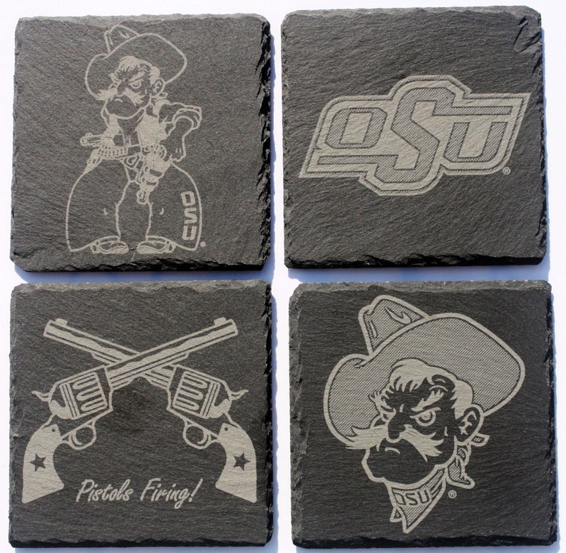 Coaster Set Oklahoma State University (OSU) Laser Drink Coasters - Etsy