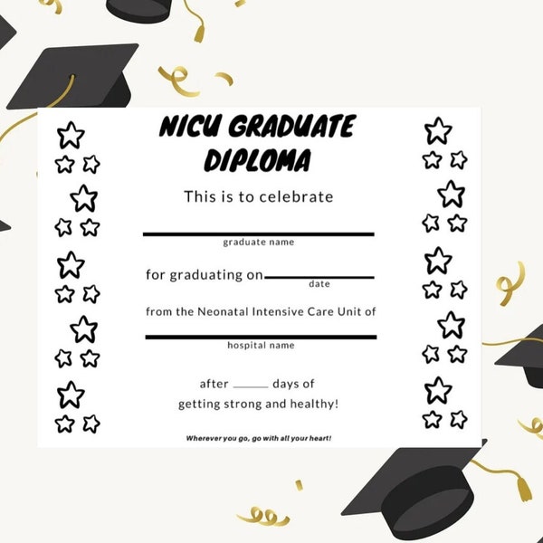 Nicu Graduate Certificate - Etsy