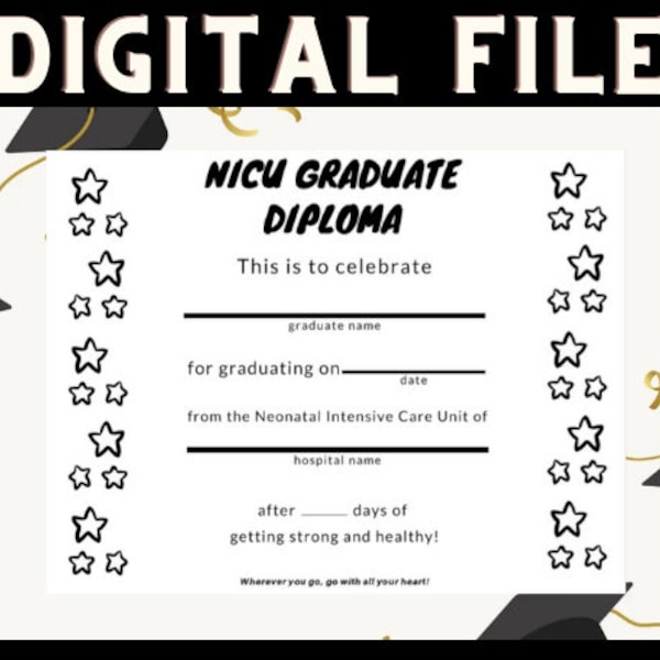 Nicu Graduate Certificate Template - Etsy