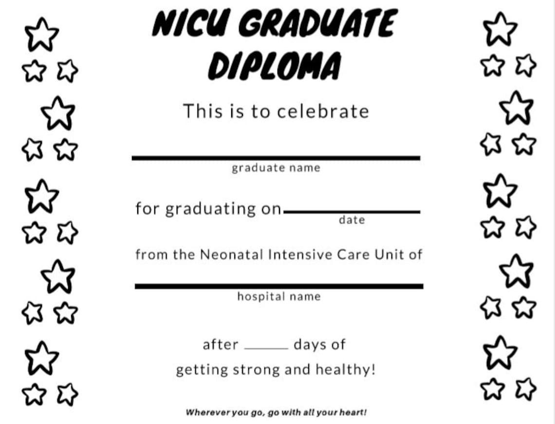 NICU Diploma Keepsake NICU Diploma NICU Graduate Neonatal | Etsy