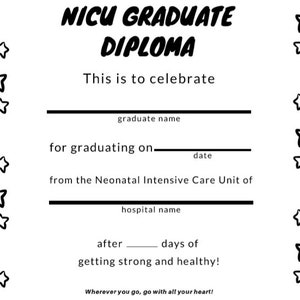 NICU Graduation Package Gift NICU Graduation Cap Diploma and - Etsy