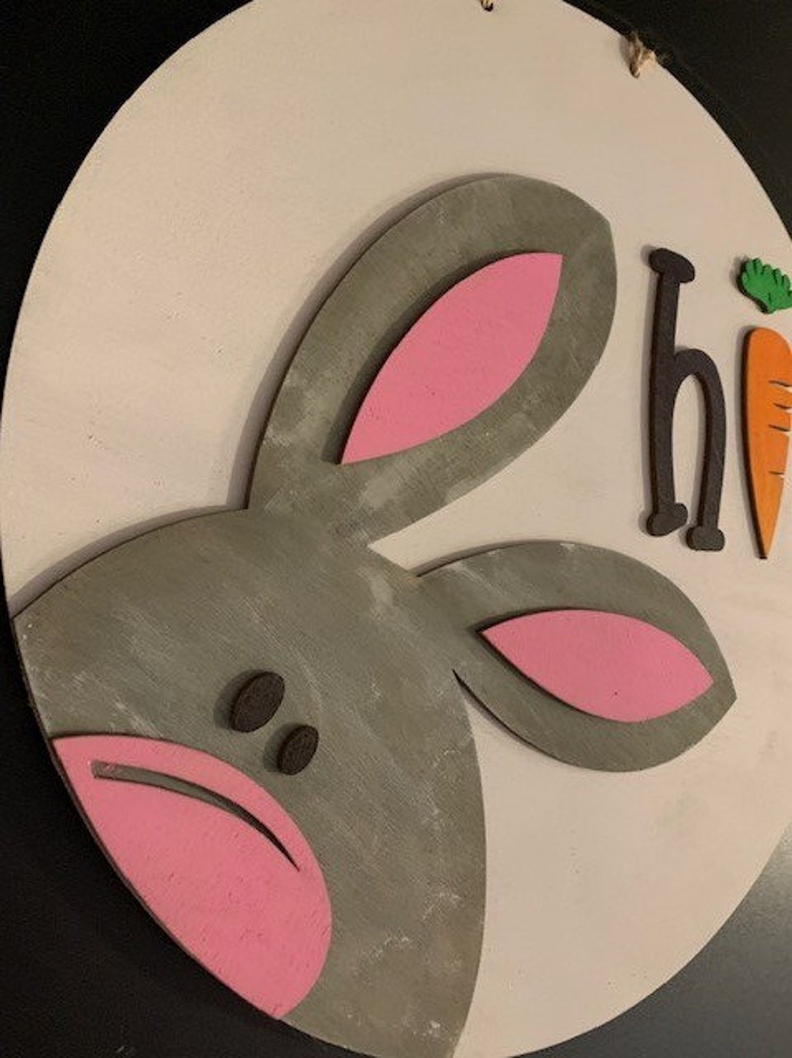 Hi Bunny Door Hanger Bunny Door Sign Easter Deco Spring | Etsy