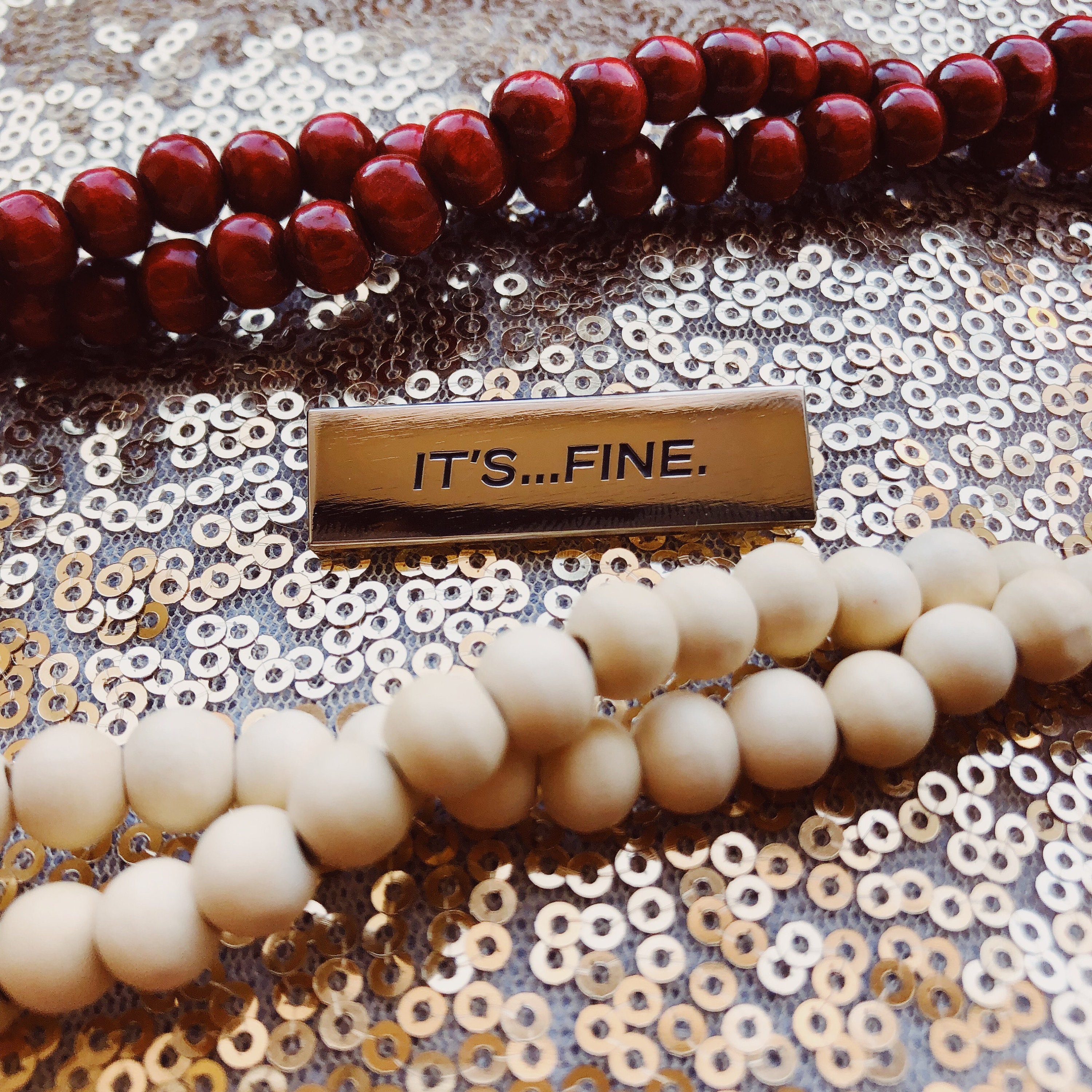 It's Fine Original Enamel Pin Text Pins, Gold Pin, Optimism Pin ...