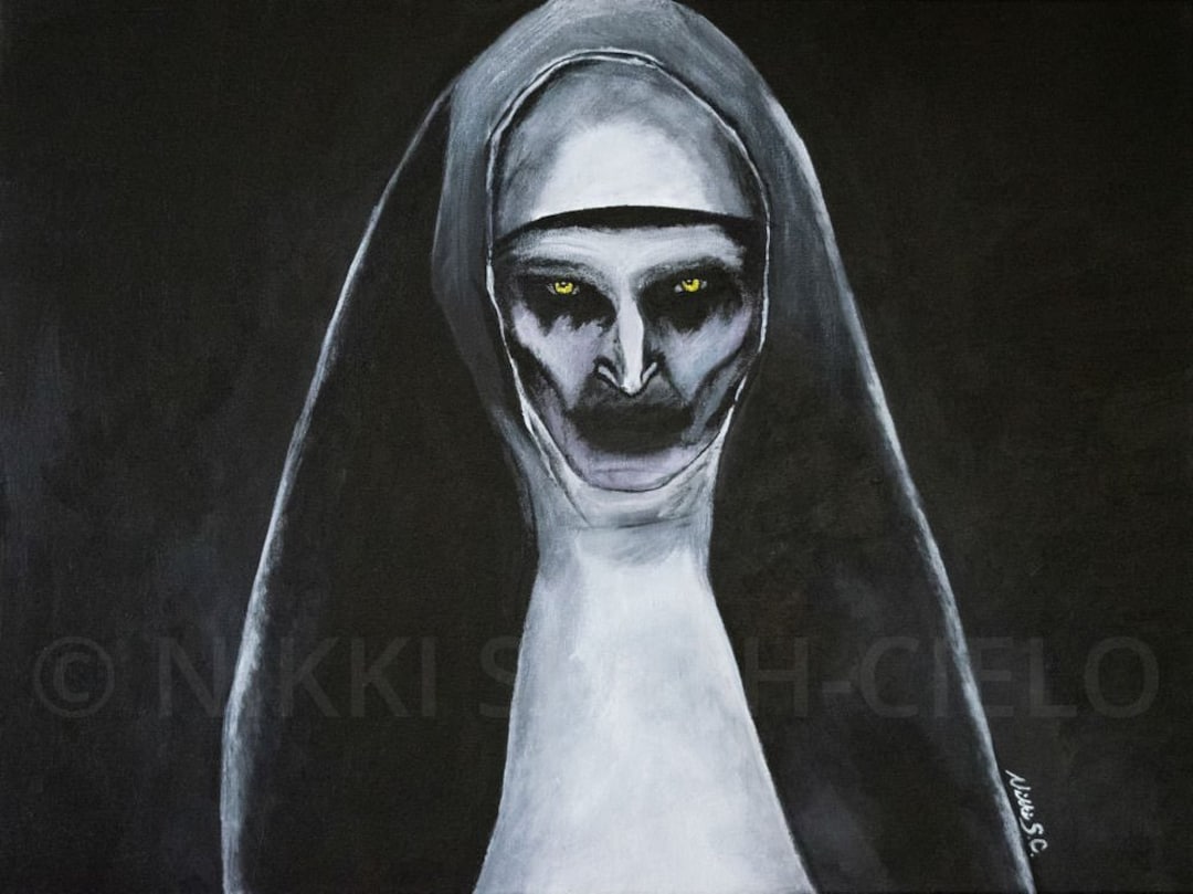 The Nun - Valak - the Conjuring 11"x14" Acrylic Painting Print - Etsy