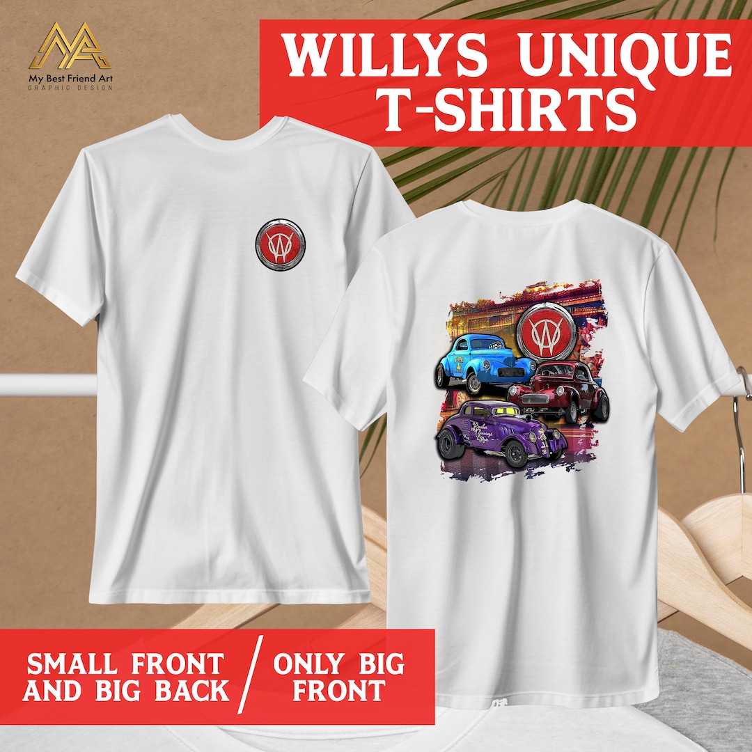 Cool Willys Hot Rod T-shirt – Vintage Drag Racing Car Tee – Classic Car ...