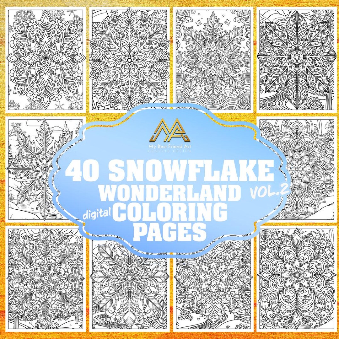 40 Printable Abstract Snowflake Wonderland Coloring Pages Vol. 2 ...