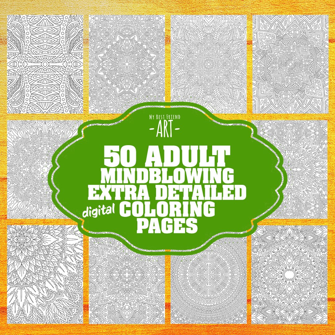 50 !digital! Adult Mindblowing Extra Detailed Coloring Pages, Printable ...