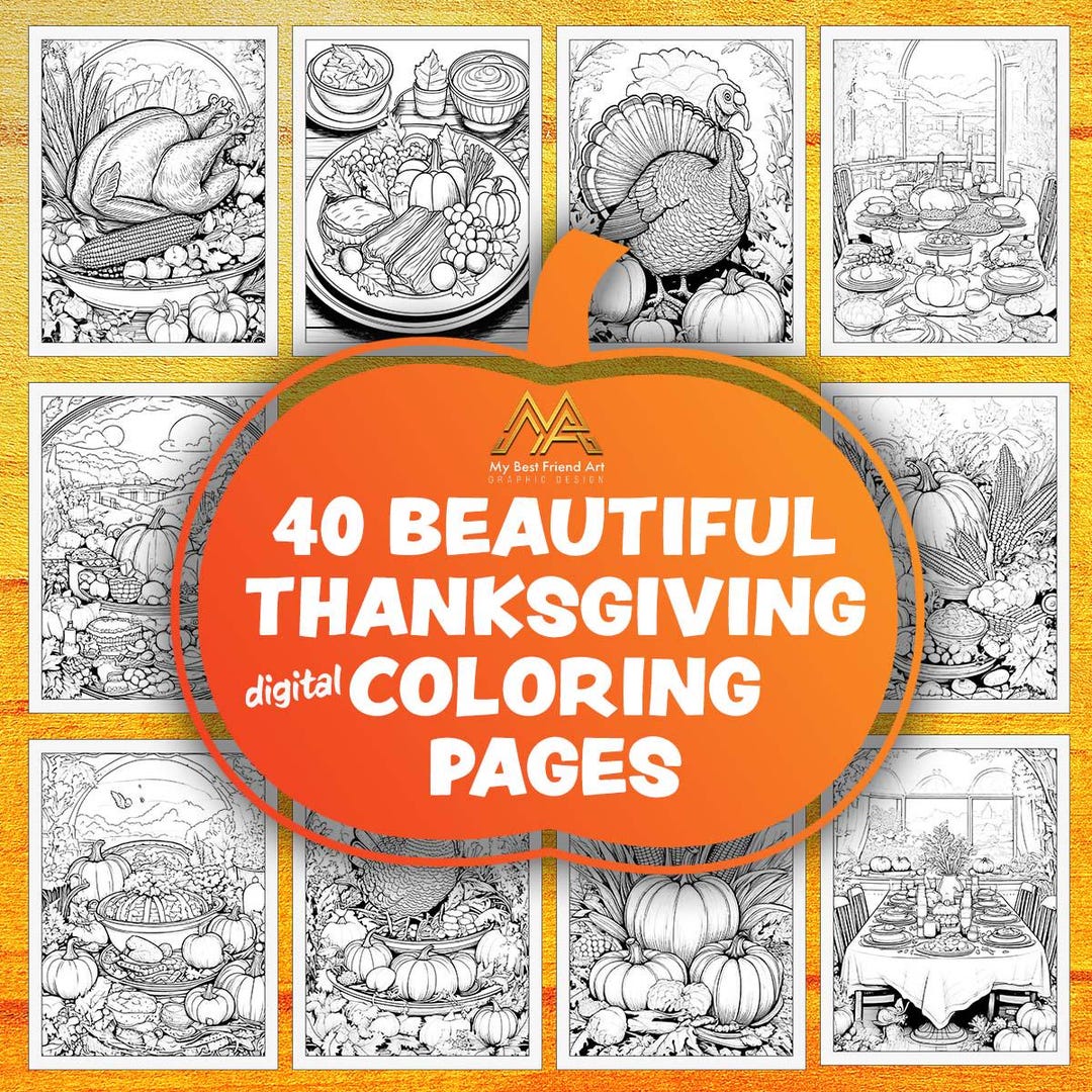 40 Beautiful Thanksgiving Printable Coloring Pages • Fall Harvest ...