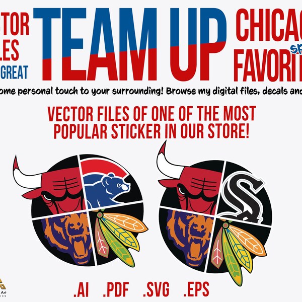 Chicago Teams Svg - Etsy