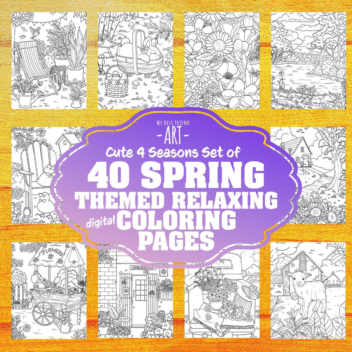 40 !digital! Cute 4 Seasons: Spring Coloring Pages, Printable Mindset ...