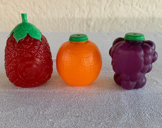 Plastic Fruit Juice Containers / Set of 3 / 70's & 80's Fashion ...